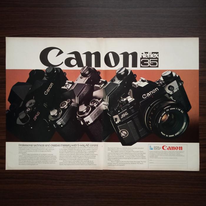 Jual Iklan Lawas Uk Besar CANON Reflex 35mm F1 AT1 AE1 A1 Kamera Analog ...