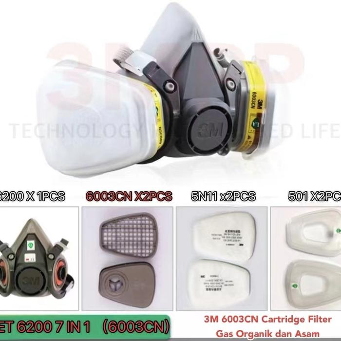 Jual 3M 6003 Filter Organic Cartridge Original untuk 3M6200 6800 7502 ...