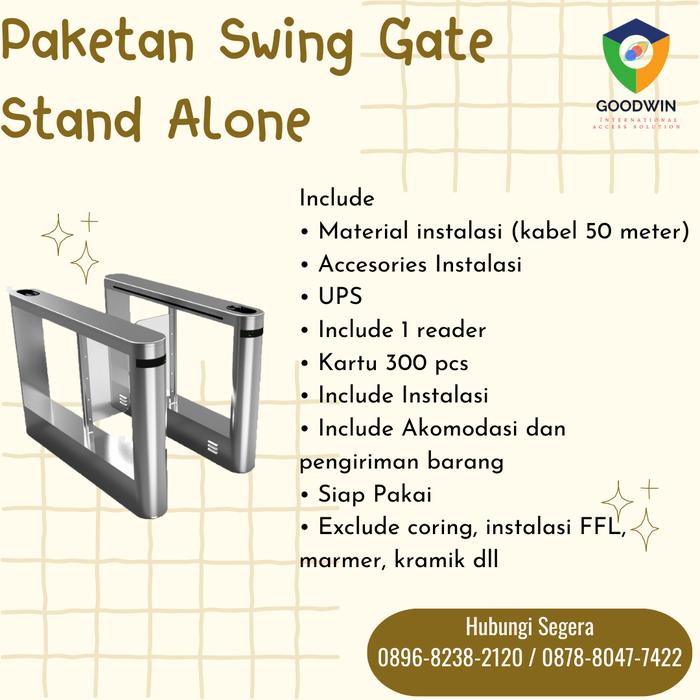 Jual pedestrian gate/ swing gate/ swing barrier gate/ pintu masuk ...