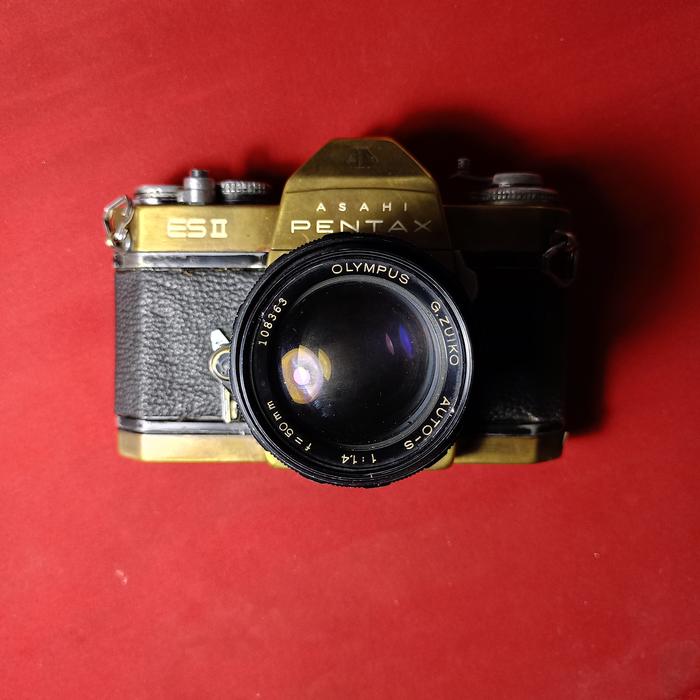 Jual Kamera Analog Manual Asahi Pentax ES II Gold Lensa Zuiko 1.4 ...