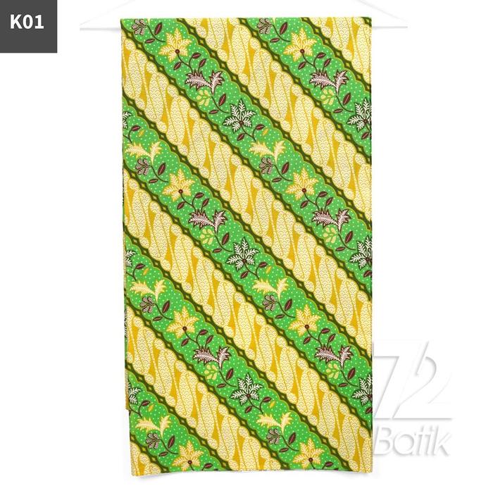Jual KAIN BATIK KATUN Premium Motif Daun Parang Warna Biru 722989 Cap ...