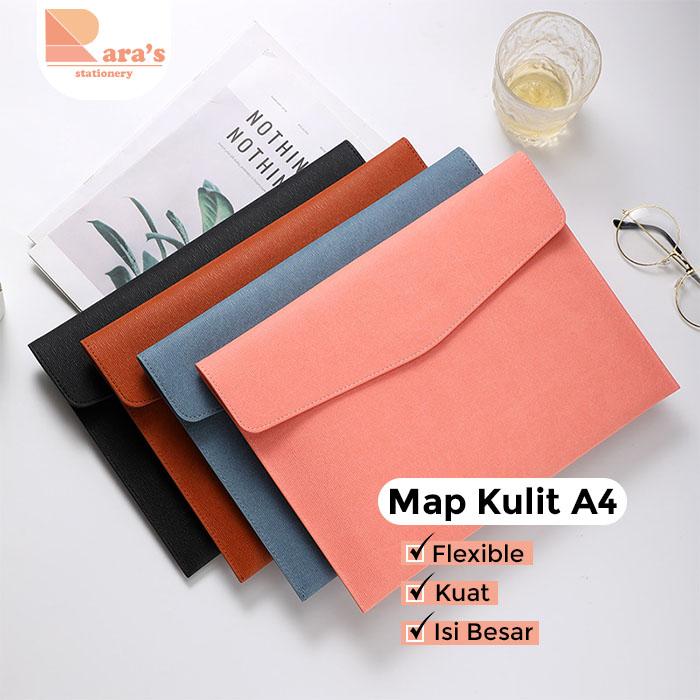 Jual Map File A4 Kulit File Folder Organizer - Merah Muda Di Seller ...