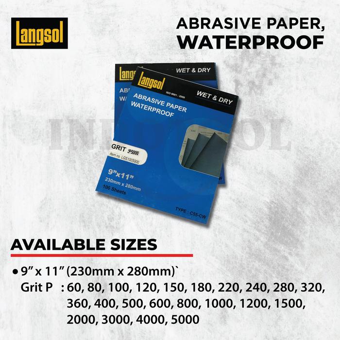 Jual Amplas Kertas Waterproof Wet Dry 9x11" Grit P 60 - P 5000 LANGSOL ...