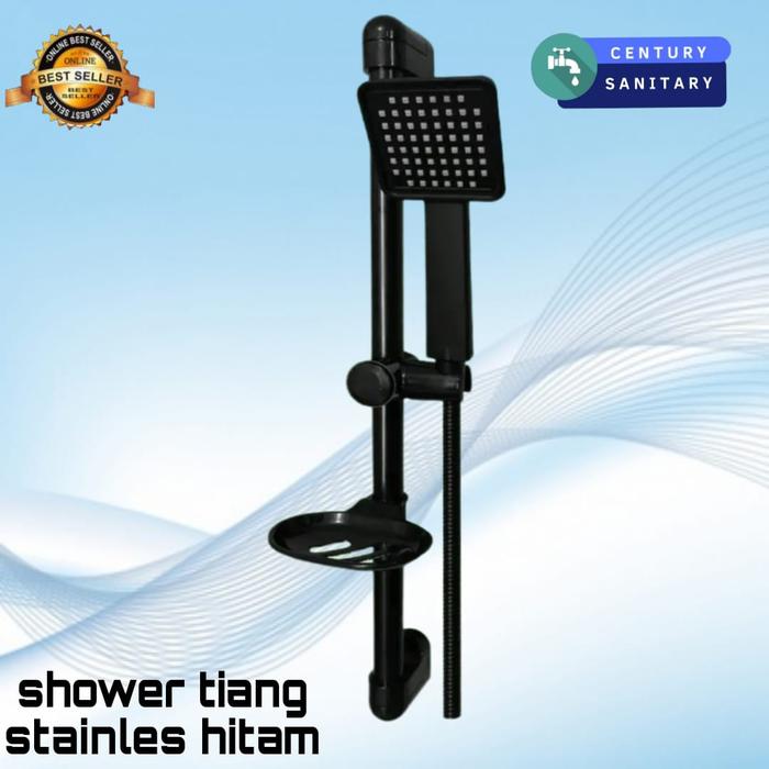 Jual SHOWER TIANG STAINLESS FULL BLACK/TIANG SHOWER STAINLESS HITAM ...