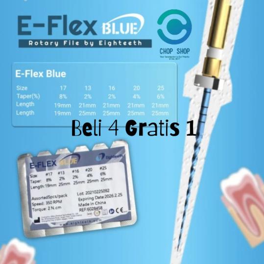 Jual ORIGINAL E-Flex Blue Rotary File EFlex Blue eflex endodontic ...
