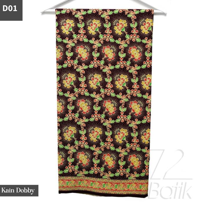 Jual KAIN BATIK PREMIUM Bahan Dobby Motif Kembang Nitik Warna Biru Tua ...