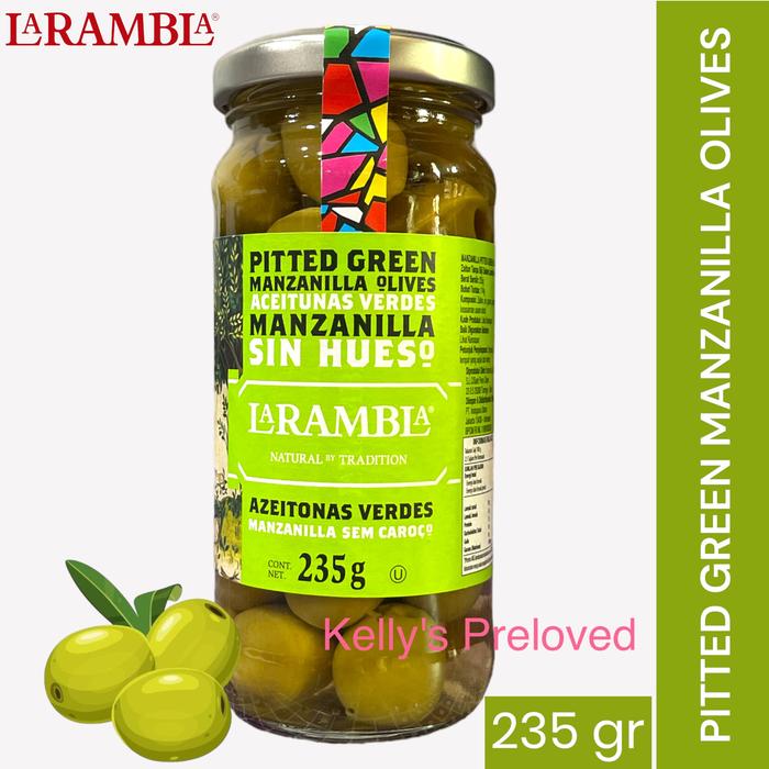 Jual LA RAMBLA PITTED GREEN MANZANILLA OLIVES 235 GR | BUAH ZAITUN ...