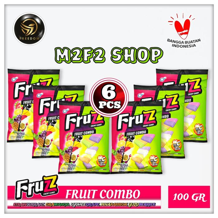 Jual Fruzz Permen Lunak Aneka Rasa Chewy Candy Fruit Combo 100 gr (6 ...