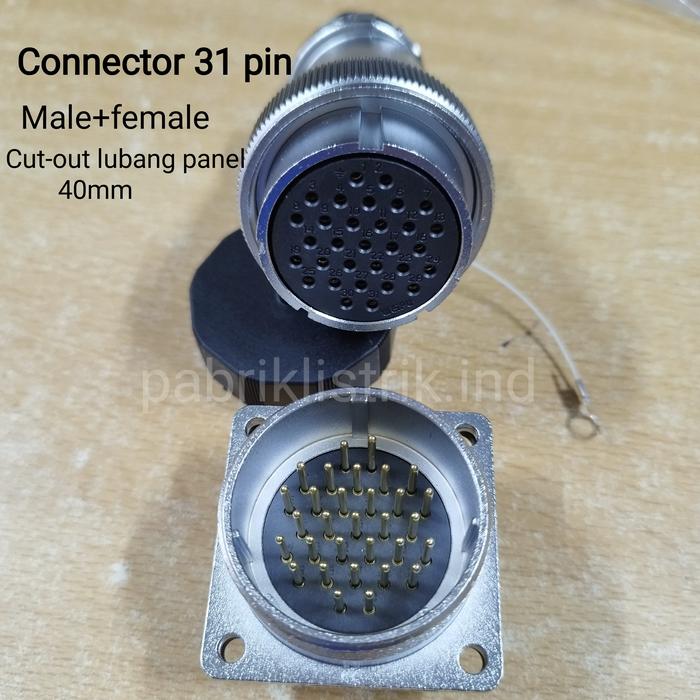 Jual Connector circular bulat metal 31 pin 40 mm M40 waterproof IP65 ...