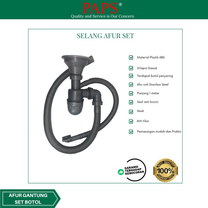 Jual PAPS Selang Afur Gantung Botol Set / Selang Bak Cuci Piring Afur ...