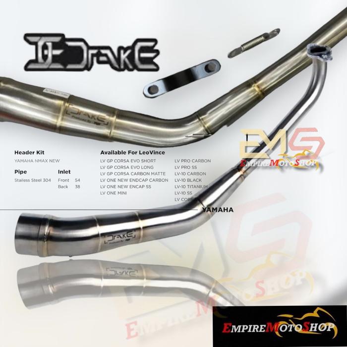 Jual DRAKE Header Knalpot Nmax New Aerox New Inlet 54mm Leheran by R9 ...