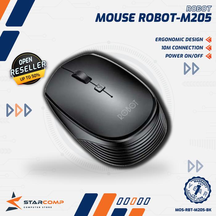 Jual Mouse Wireless ROBOT M205 2.4Ghz 1600DPI Power ON/OFF - Promo ...
