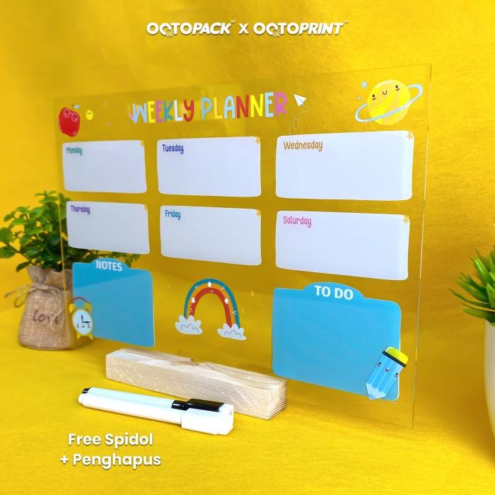 Jual Akrilik Weekly Planner/Akrilik UV/Akrilik Tulis/Akrilik A4 Lucu ...