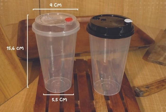 Promo Cup Injection / Gelas 16 Oz injection datar 450ml + Tutup / 15gr ...