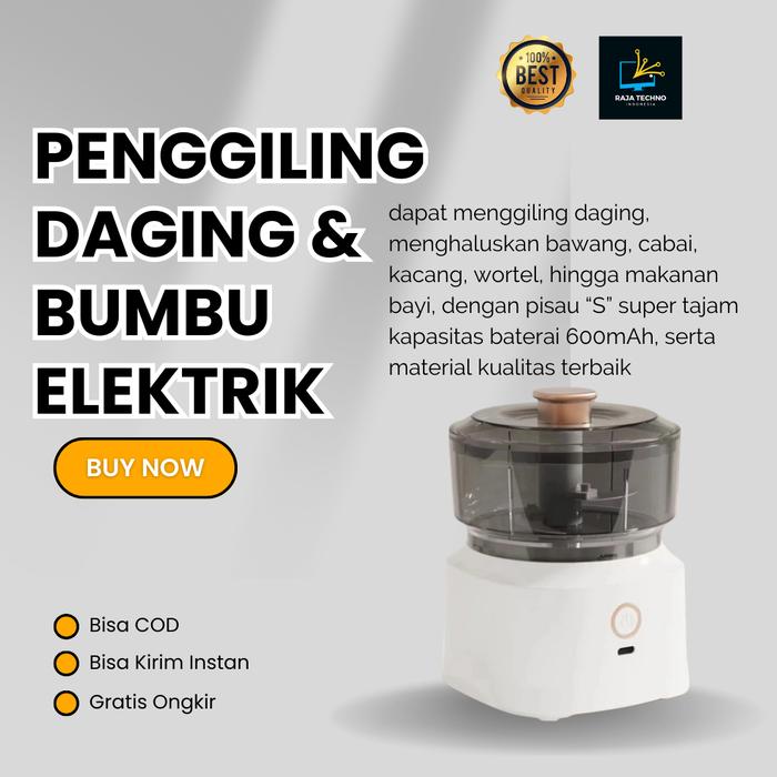 Jual Chopper Alat Penggiling Daging Bumbu Multifungsi Electric Meat ...
