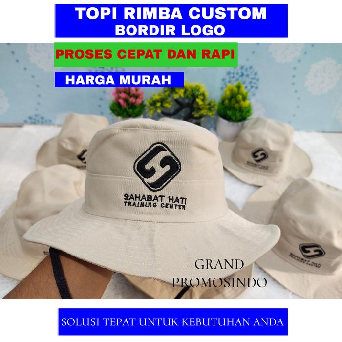 Jual TOPI RIMBA CUSTOM BORDIR MURAH TOPI PROMOSI CUSTOM LOGO DAN NAMA ...