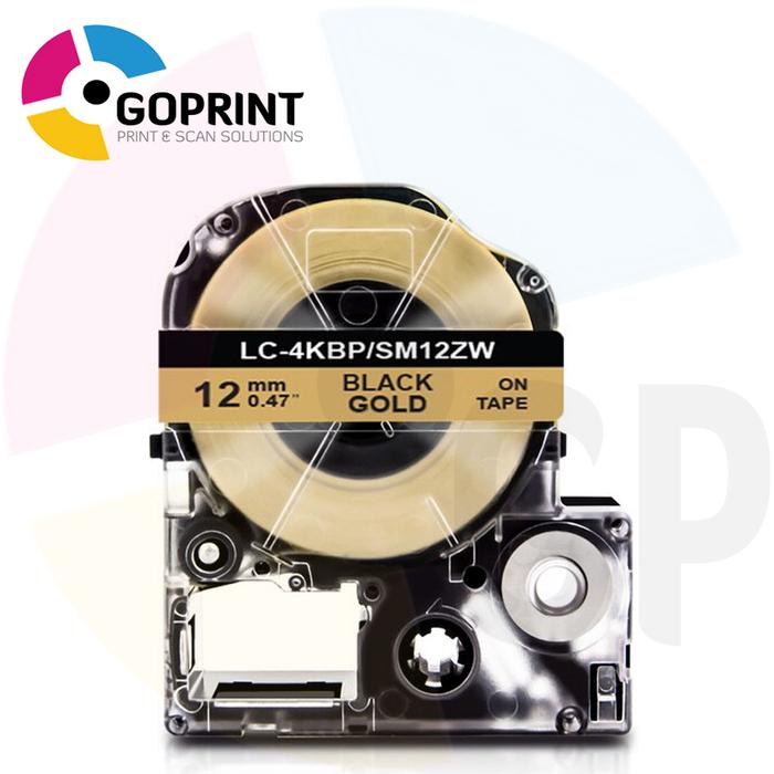Jual Label Tape 12mm Compatible Printer Epson LK-4WBN LW-300 LW-400 ...