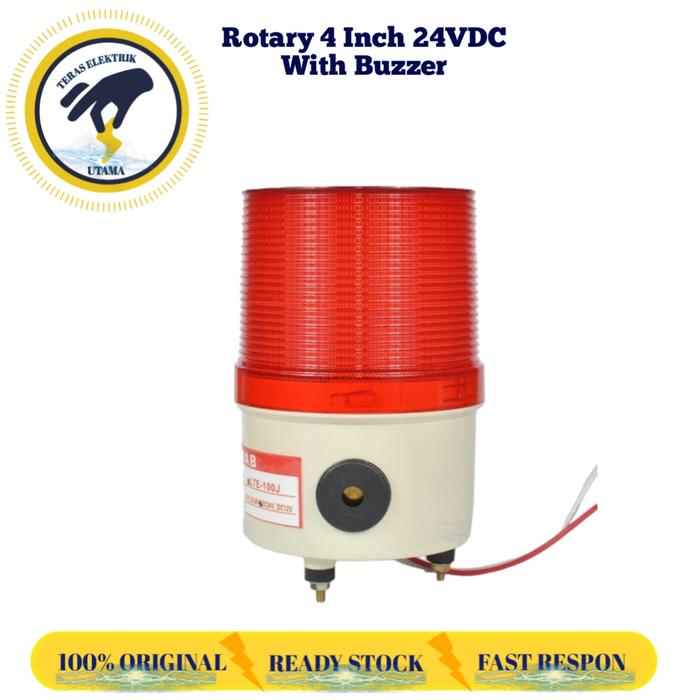 Jual Warning Light 4 Inch 24 VDC With Buzzer | Rotary 4 Inch 24VDC ...