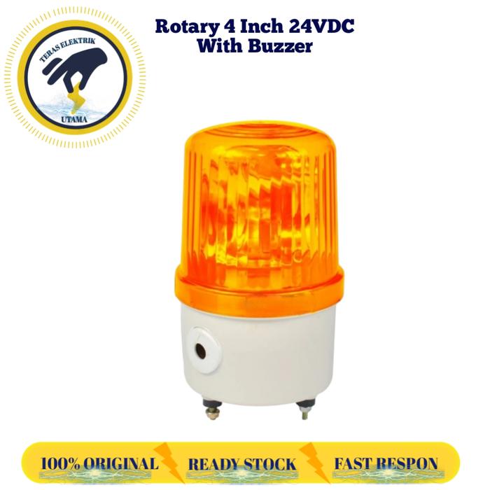 Jual Warning light 4 Inch 24 VDC With Buzzer | Rotary 4 Inch 24VDC ...