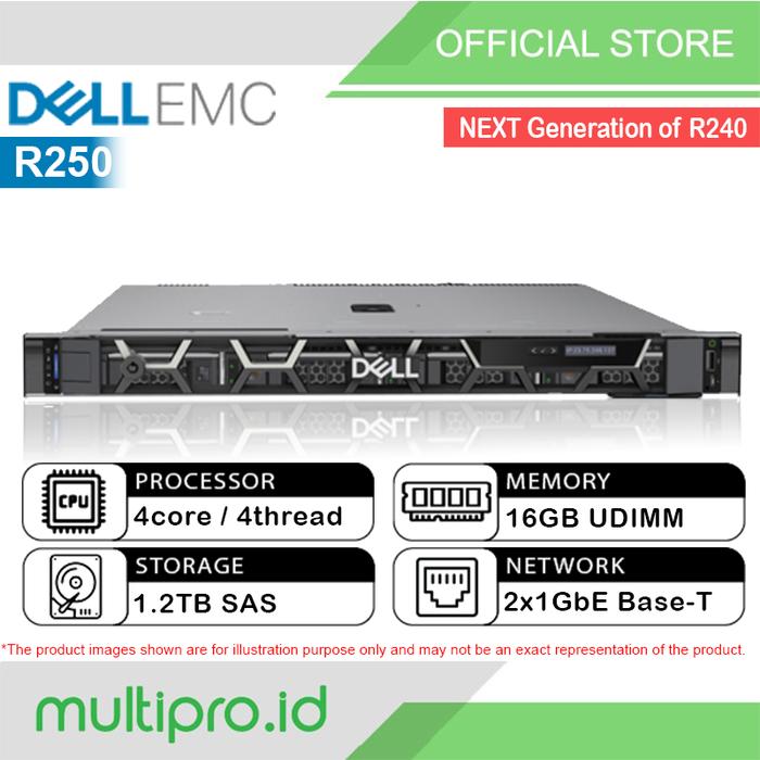 Promo Server Dell R250 Xeon E-2324G 16GB 1.2TB SAS PowerEdge Cicil 0% ...
