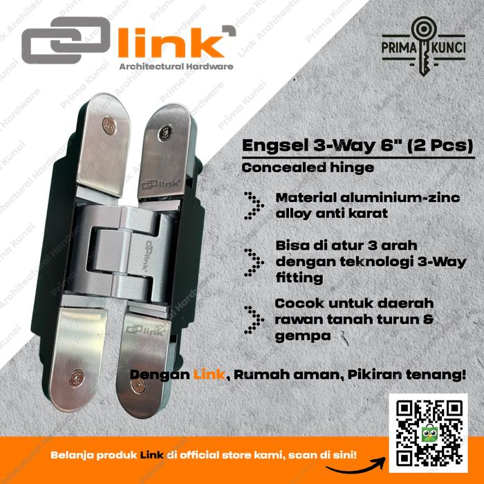Jual Link | Engsel tanam 3-Way 6" | Concealed hinge 3-Way 6" - Jakarta Barat - prima kunci ...