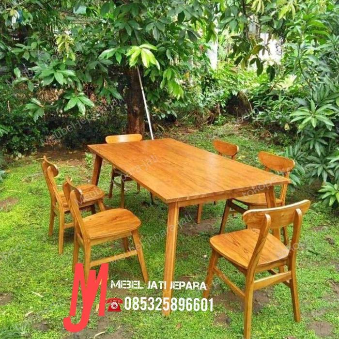 Jual Set Meja Makan Kursi Ropan Minimalis Kayu Jati 6 Kursi Murah ...
