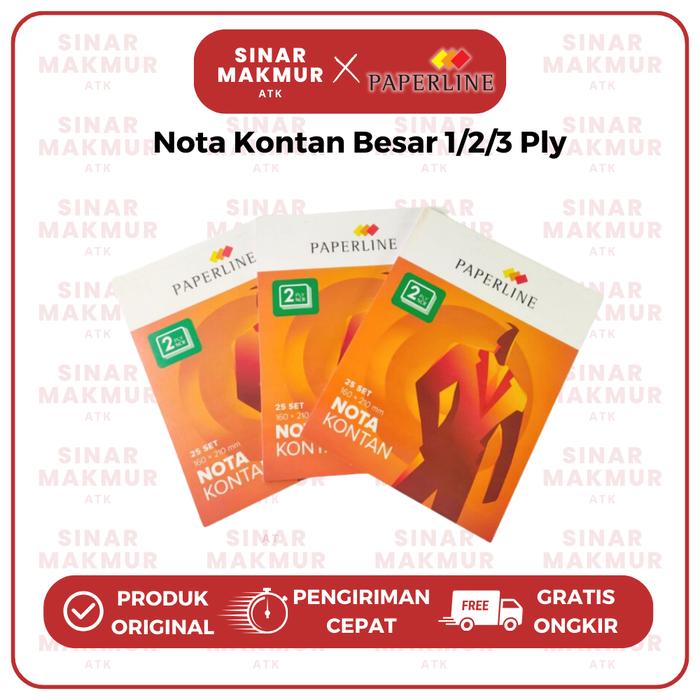 Jual Nota Kontan Besar/bon Penjualan Besar 1/2/3 Ply Paperline (pak ...