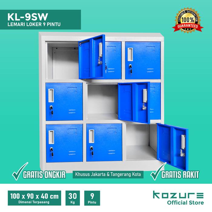 Promo Kozure KL-9SW Lemari Loker Besi 9 Pintu Loker Pendek Utk Sekolah ...