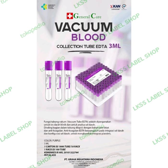 Jual Tabung Darah GC 3ml/Vacuum Blood Collection Tube EDTA 3ml GC isi ...
