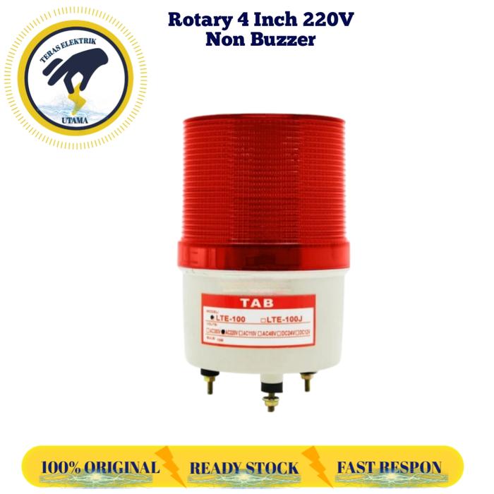 Jual Warning Light 4 Inch 220VAC | Rotary 4 Inch 220V Non Buzzer ...