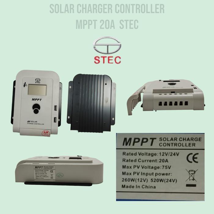 Jual MPPT 20A SOLAR CHARGE CONTROLLER STEC 12V 24V TERBARU - Jakarta ...