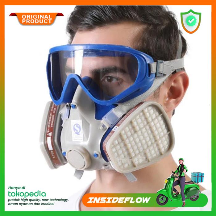 Jual Masker Gas Respirator Full Face Lab Gas Safety Activated Carbon ...