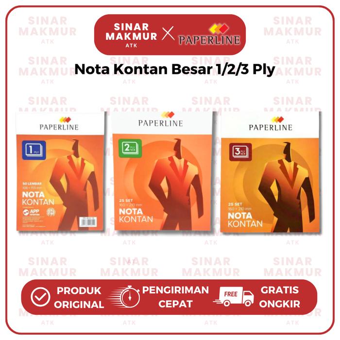 Jual Nota Kontan Besar/bon Penjualan Besar 1/2/3 Ply Paperline (pak) - 2 Ply (b2) Di Seller ...
