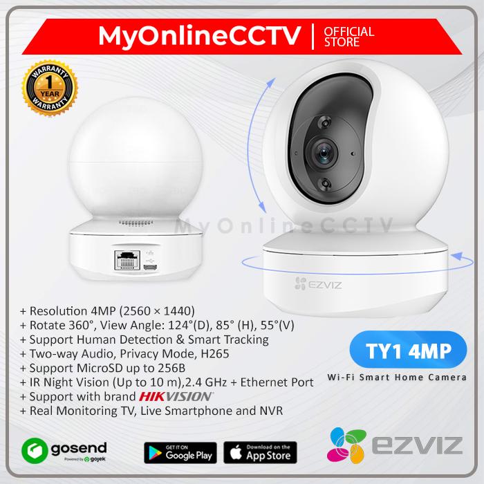 Promo EZVIZ TY1 2MP 4MP IP Cam wireless PTZ Paket CCTV Camera Wifi ...