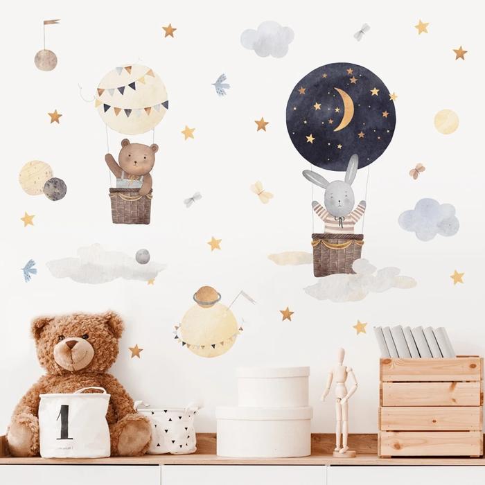 Promo Wall stiker dinding kamar tidur anak cute animal cartoon sky ...