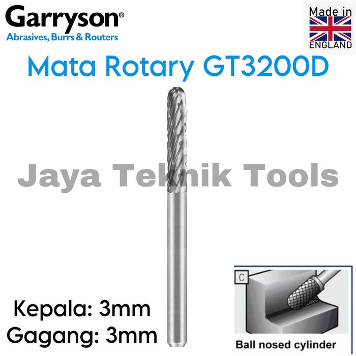 Jual Mata Rotary Tuner Double GT 3200 D Garryson 2 arah 3 mm Ball Nose ...