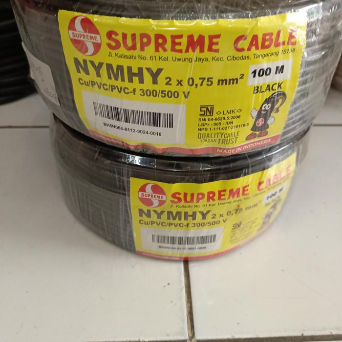 Jual kabel serabut hitam isi-2 jalur NyyHy 2x0, 75 supreme,harga per 1meter - Jakarta Selatan ...