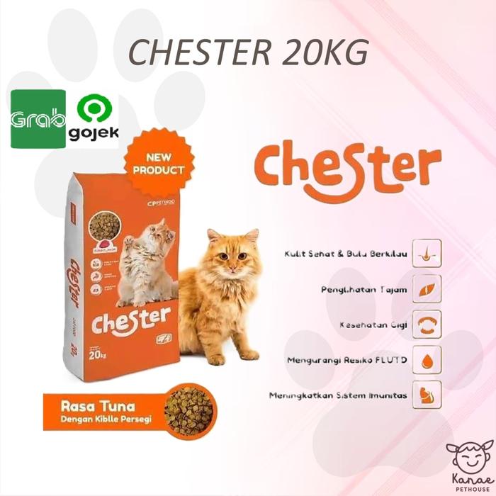 Jual GOSEND Chester Cat Food Adult Makanan Kucing Dewasa Tuna 20 Kg ...