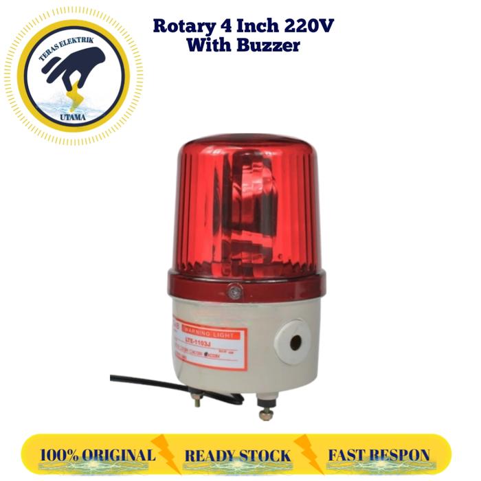 Jual Warning Light 4 Inch 220V With Buzzer | Rotary 4 inch 220V Bunyi ...