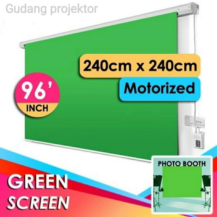 Jual Layar Green Screen Studio Motorized 96" Inch 244cm x 244cm ...