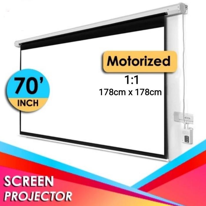 Jual Screen Projector 70" Motorized / Layar Proyektor 70" Elektrik ...