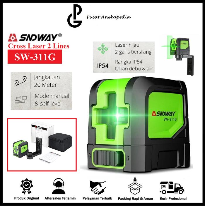 Promo SW-311G Cross Laser 2 Lines Self Leveling - Floor 2 Lines Green ...