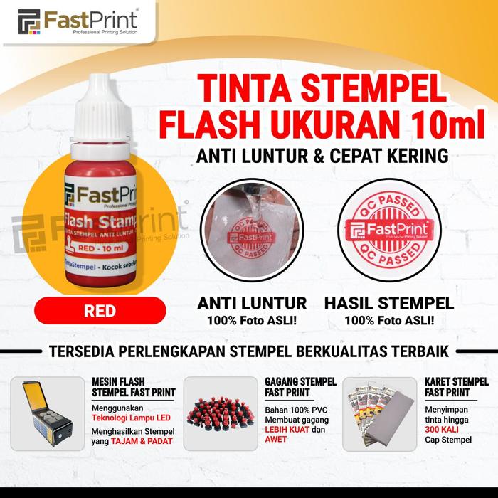 Jual Tinta Stempel Flash Fast Print Warna Biru (Blue Ink) 10ml - Biru ...