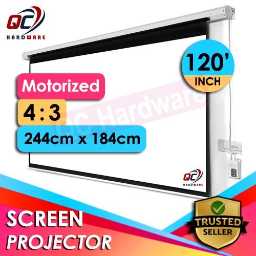 Jual Layar Proyektor Motorized 120 inch / Screen Motorized 120" Ratio 4 ...