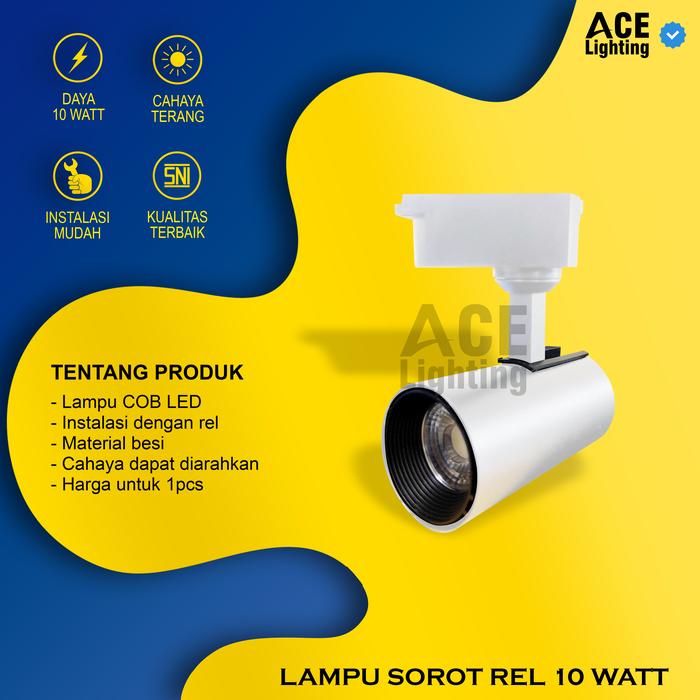 Jual Lampu sorot LED rel track light 10 watt Spotlight 10w - Hitam ...