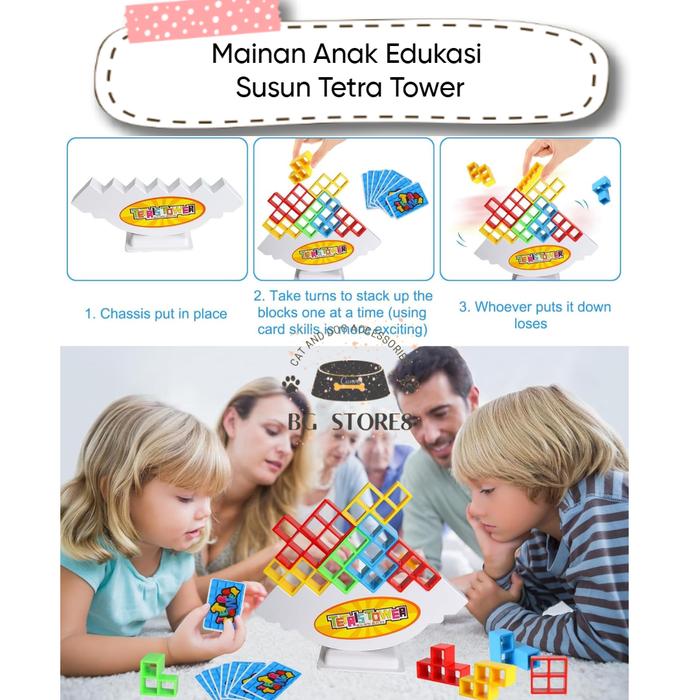 Jual Mainan Anak Tetris Tetra Tower Games Fun Balok Susun - Jakarta ...