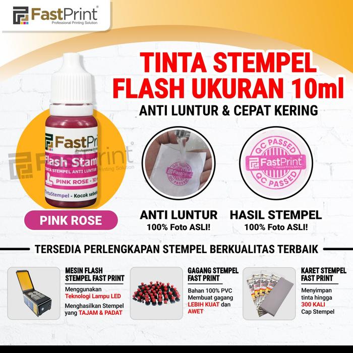 Jual Fast Print Tinta Stempel Flash Warna Anti Luntur 10 ML - Merah ...