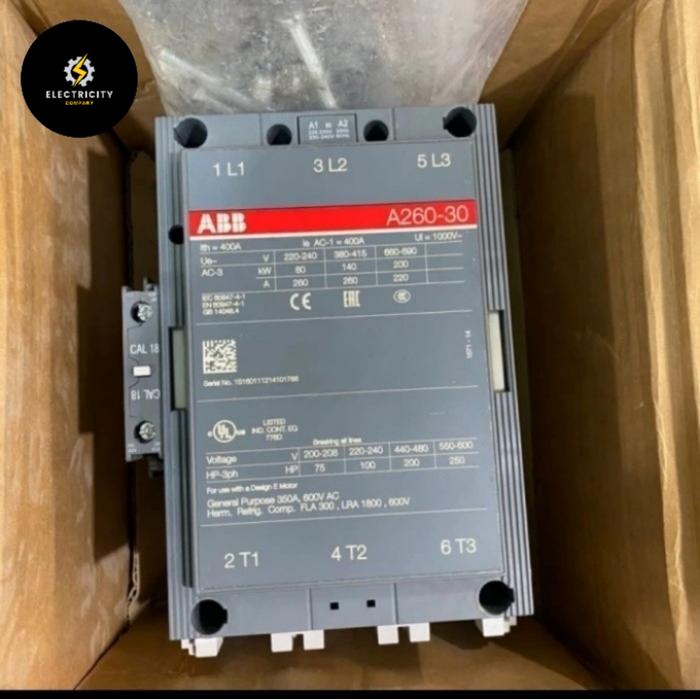Jual CONTACTOR ABB A260-30-11 3P 400A 220V NI - Jakarta Pusat - Electricity Company 12 | Tokopedia