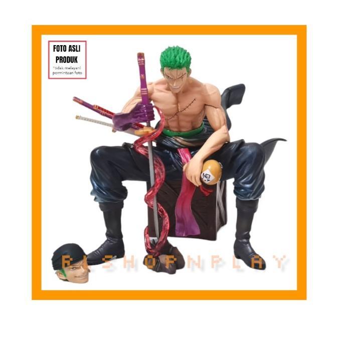 Jual ACTION FIGURE ONE PIECE RORONOA ZORO SITTING POSE 2 FACES VERYBIMA ...