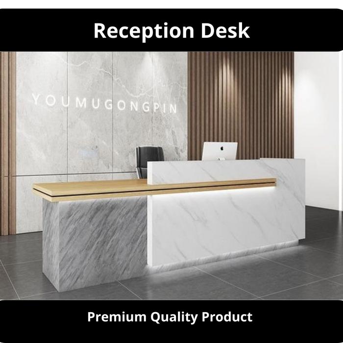 Jual meja resepsionis minimalis kantor modern custom - Jakarta Timur ...